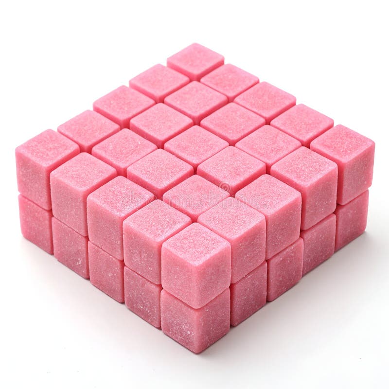 Pink Cubes Isolated on White Background Stock Illustration ...