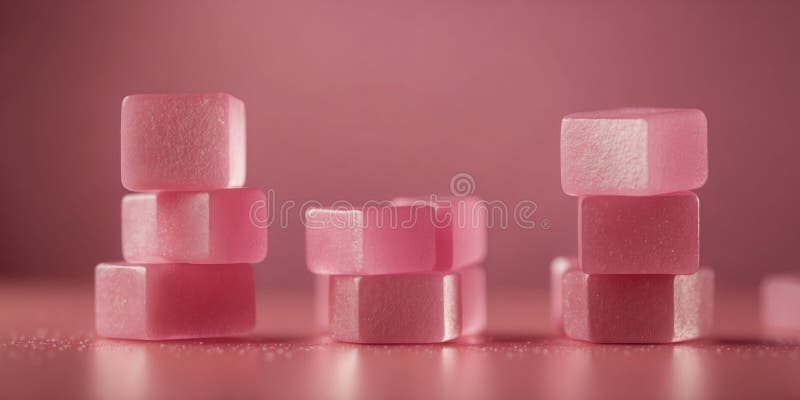 Pink Cubes Stacked on Top of Each Other on a Pink Background. Stock ...