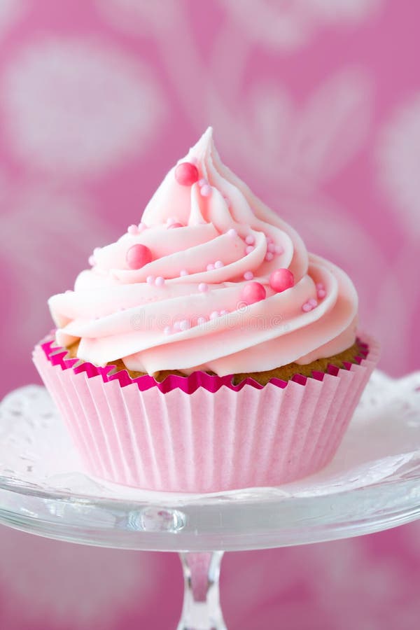 Pink cupcake stock photo. Image of treat, fairy, gourmet - 13300916