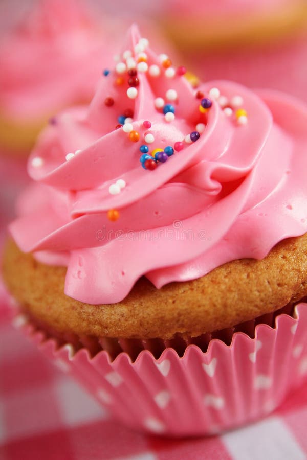 Pink cupcake stock image. Image of confectionery, occasion - 25085967