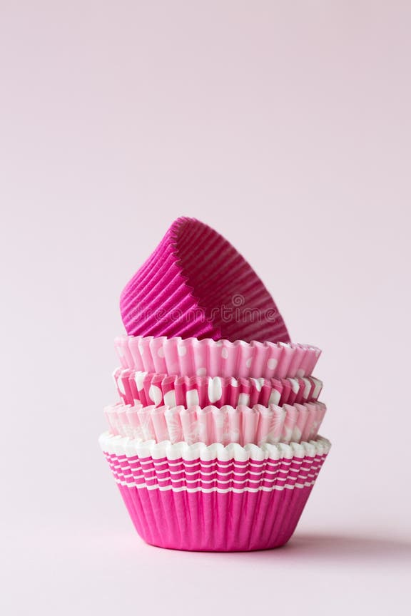Pink cupcake cases stock image. Image of muffin, liner - 51414605