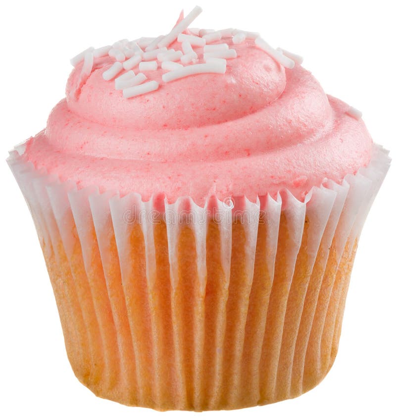 Pink Cupcake Isolated stock image. Image of baked, cake - 67187321