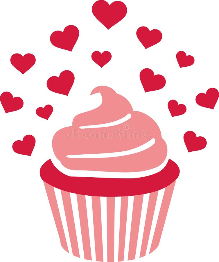 Pink Cupcake Outline Contour Stock Illustration - Illustration of sign ...