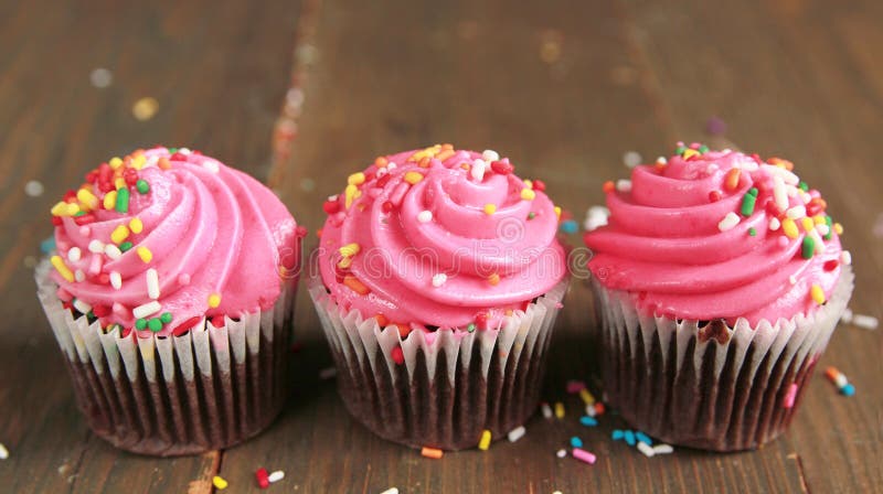 Pink cupcakes stock image. Image of candy, dessert, sweets - 32819967