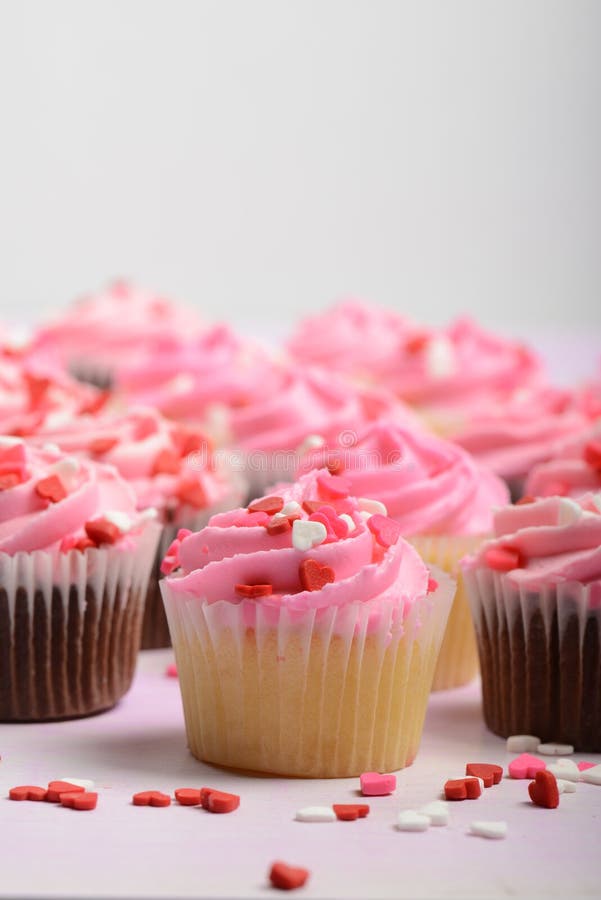 Pink Cupcakes Close Up stock photo. Image of food, baking - 47221602