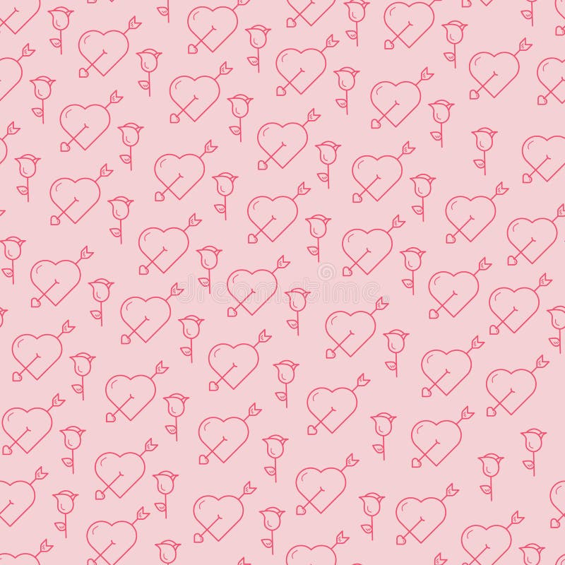 Pink Cupid and Roses Vector Repeat Pattern Background Design Stock ...