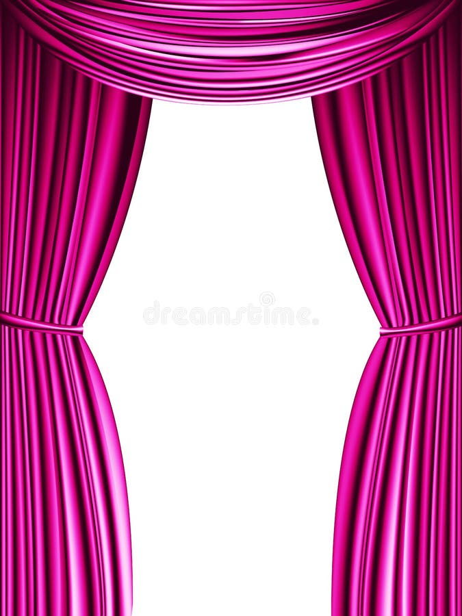 Pink Curtain Isolated on a White Background - Design Element Banner ...