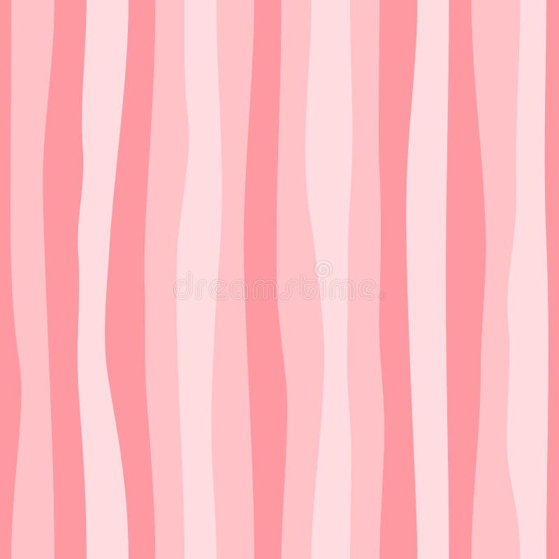 Pink Curve Line Seamless Pattern. Abstract Vertical Wave Stripes ...