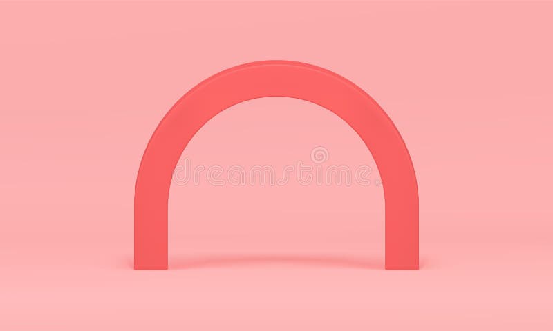 Pink Curved Arch Showcase Decor Element 3d Studio Background Product ...