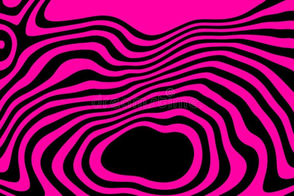 Pink Curved Line Stripe Moving Wave on Black Background. Eps 10 Stock ...