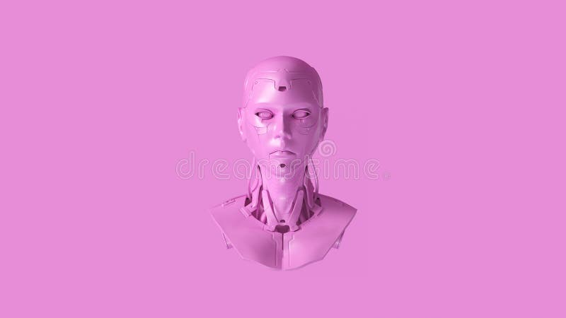 Pink Cyborg Bust Simple stock illustration. Illustration of cybernetics ...