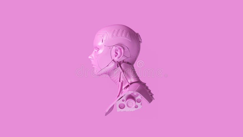 Pink Cyborg Bust Simple stock illustration. Illustration of bust ...