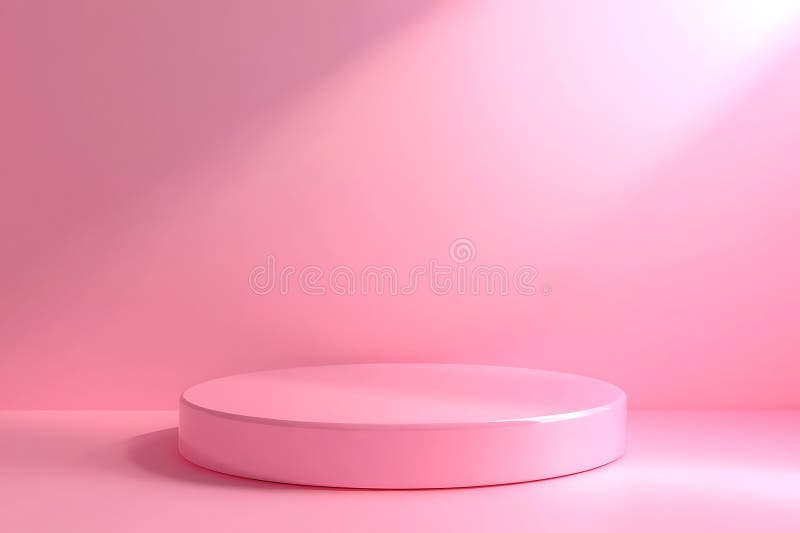 Pink Cylindrical Platform on Pink Background Stock Illustration ...