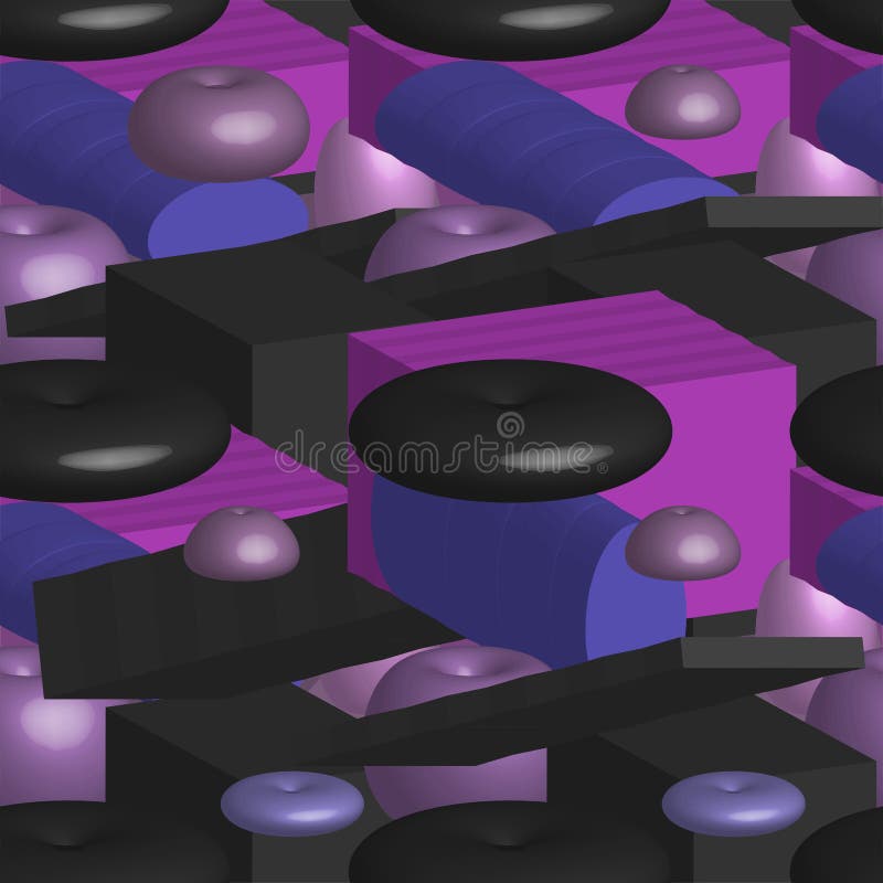 Pink 3D Abstract Blocks Pattern Seamless Stock Vector - Illustration of ...