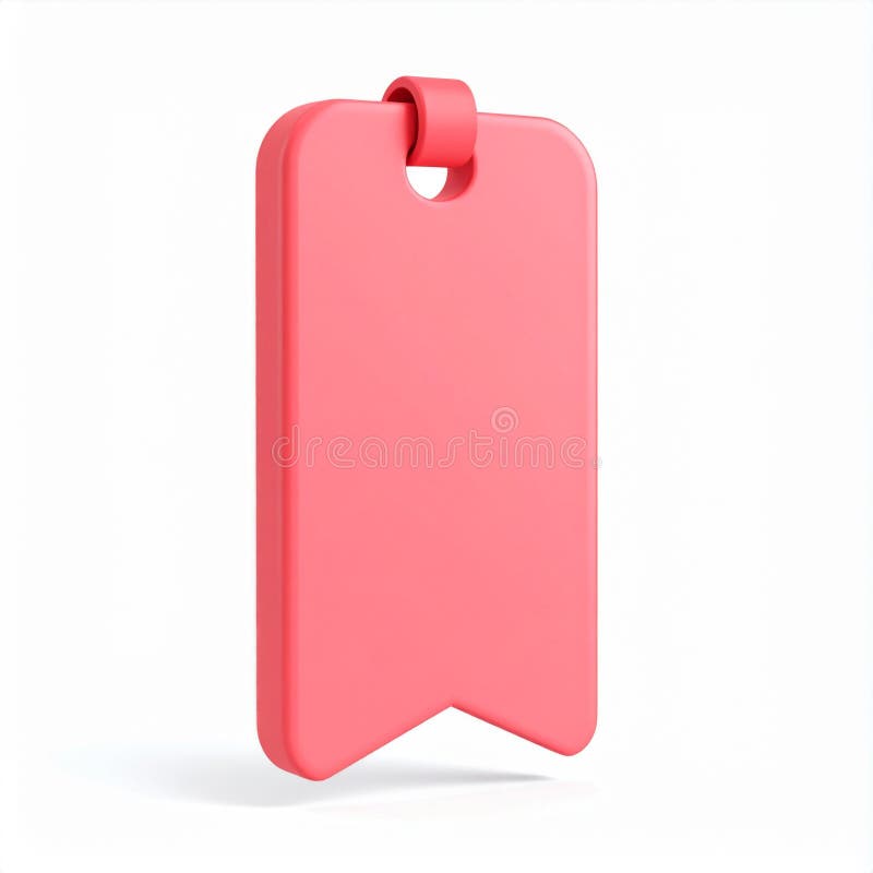 Pink 3D Bookmark Icon Design Element Stock Illustration - Illustration ...