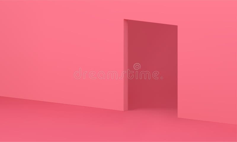 Pink 3d Empty Room Indoor Interior Design Rectangular Gate in Isometric ...