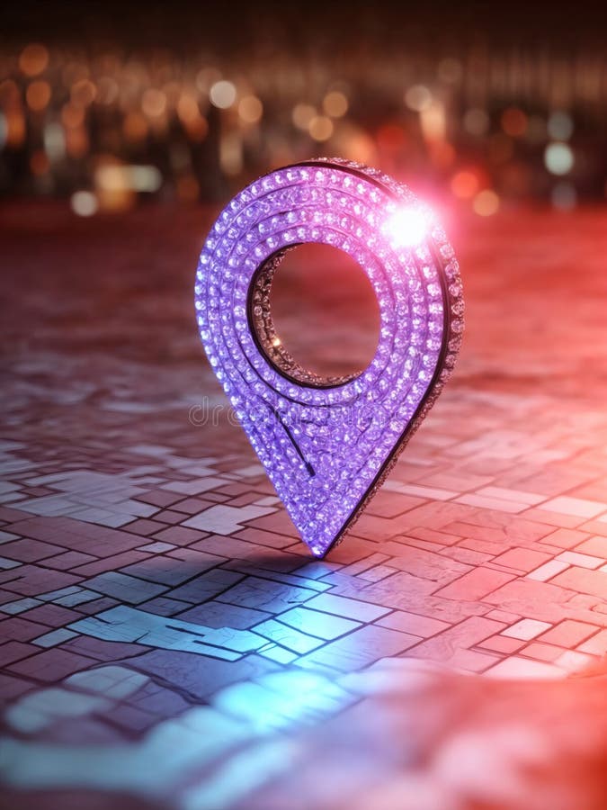A Pink 3D Gps Icon. Indicating the Place of Celebration of a Luxury ...