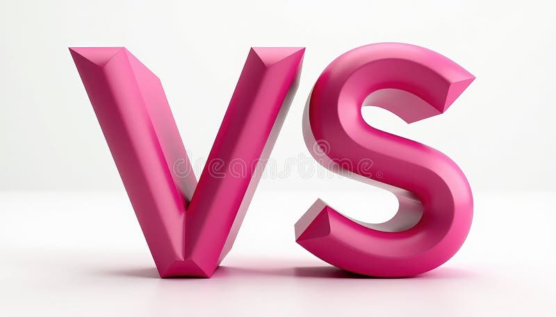 Pink 3D Letters VS on a White Background, Signifying Competition or ...
