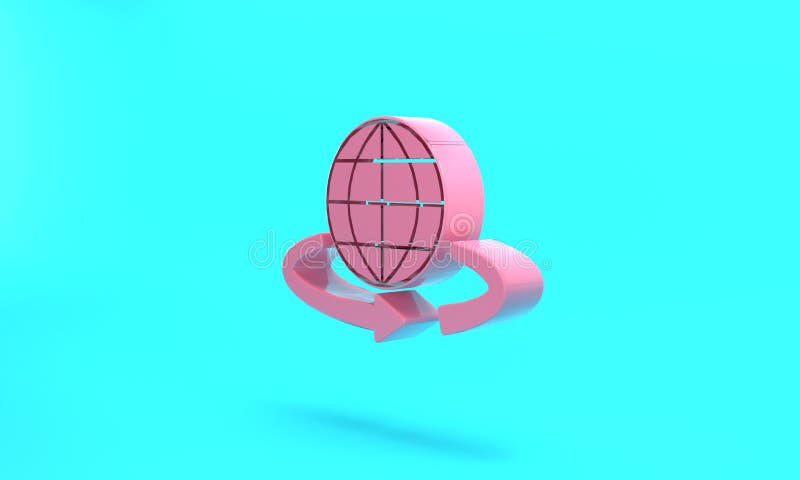 Pink 3d Modeling Icon Isolated on Turquoise Blue Background. Augmented ...