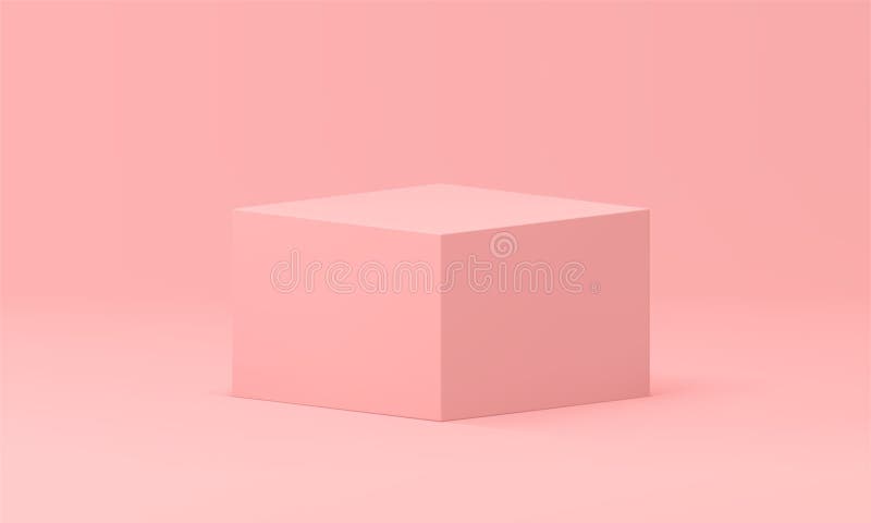 Pink 3d Pedestal Rectangular Box Geometric Angular Form Platform ...