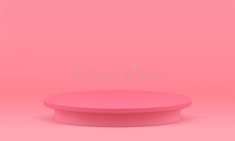 Pink 3d Podium Basic Foundation Stage for Event Celebration Round ...