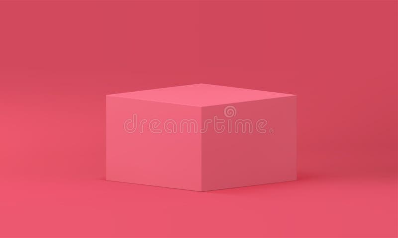 Pink 3d Podium Package Box Platform Isometric Angular Construction ...