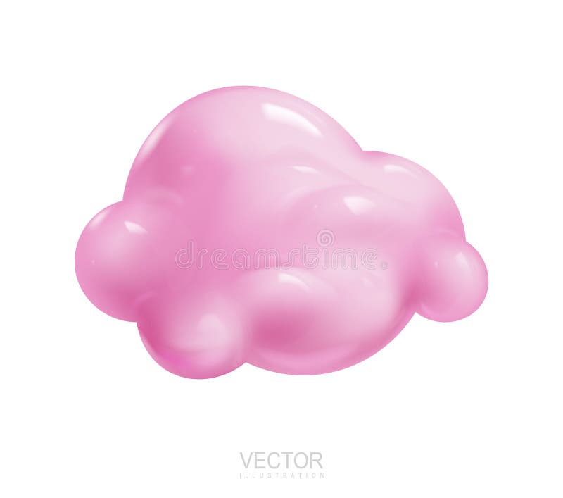 Pink 3d Realistic Clouds Set Isolated on a White Background. Render ...