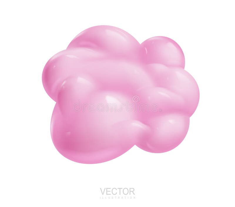 Pink 3d Realistic Clouds Set Isolated on a White Background. Render ...