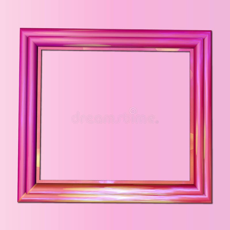 Pink 3D Shining Pink Photo Frame Vector Isolated Stock Vector ...