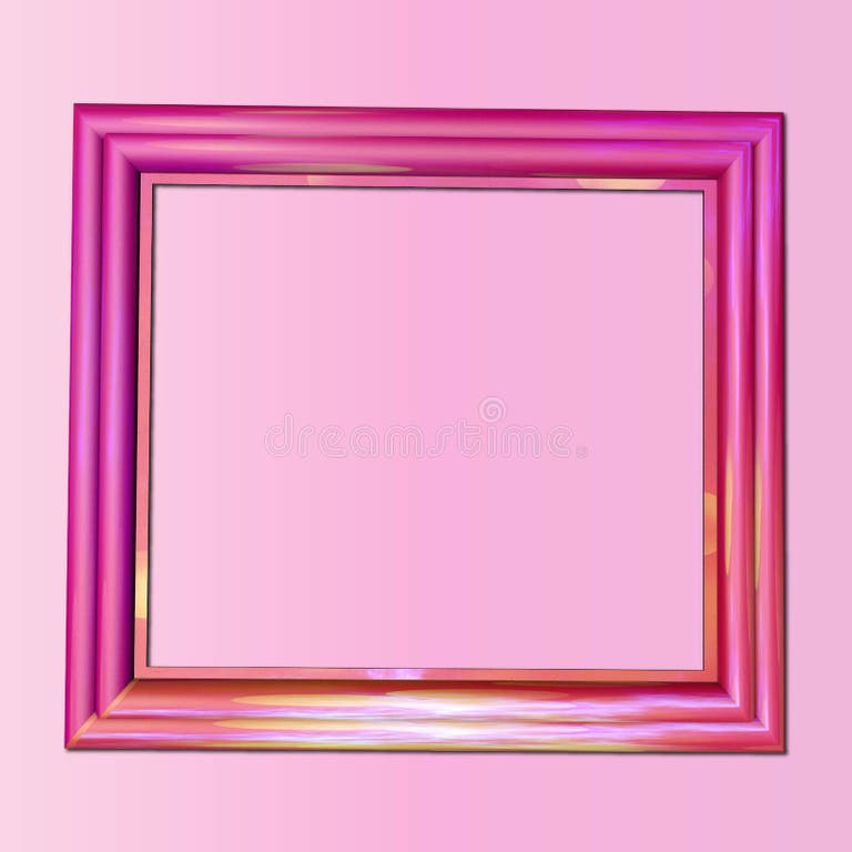 Pink 3D Shining Pink Photo Frame Vector Isolated Stock Vector ...