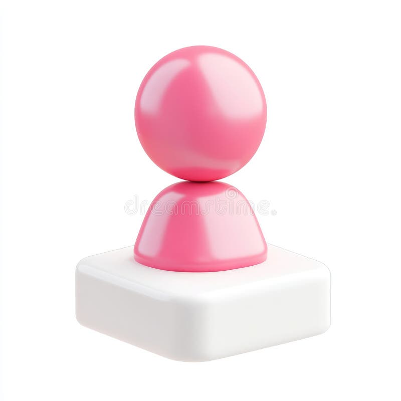 Pink 3D User Icon on White Cube: Modern Minimalist Design Stock ...