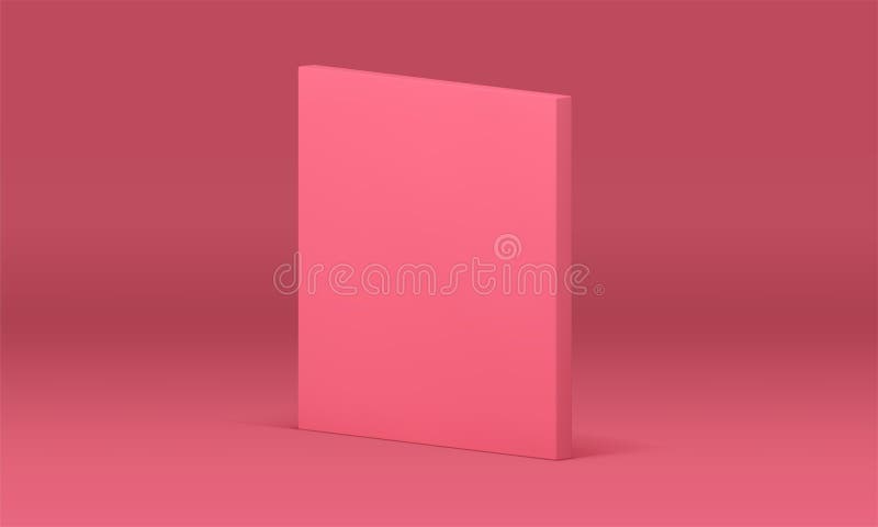 Pink 3d Wall Rectangular Vertical Platform Geometric Element Isometric ...