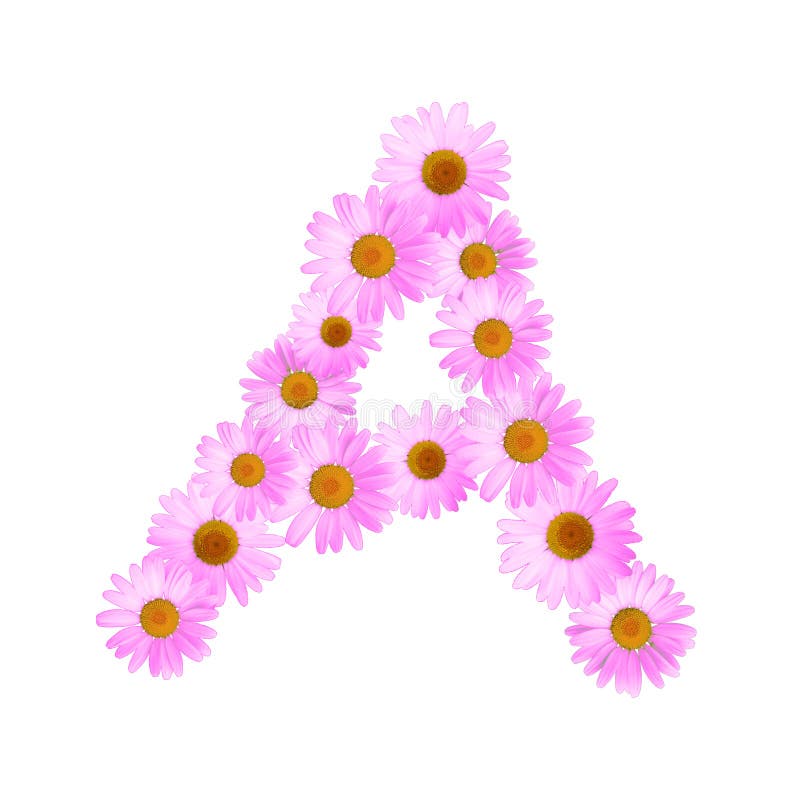 Pink Daisy Letter S stock illustration. Illustration of baby - 85440143