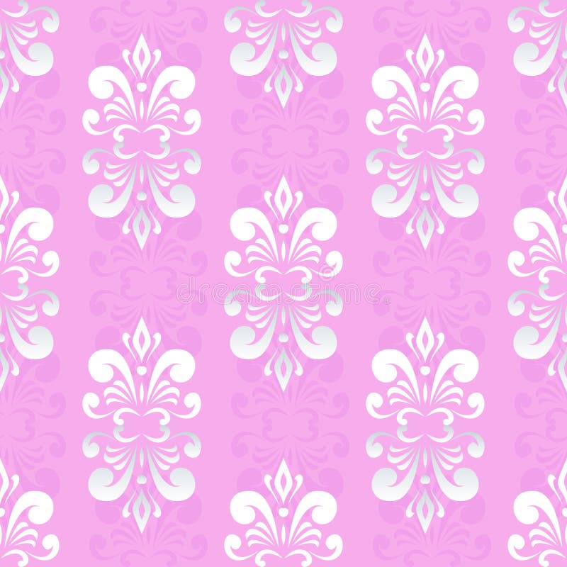 Pink damask pattern stock vector. Illustration of rich - 25955406