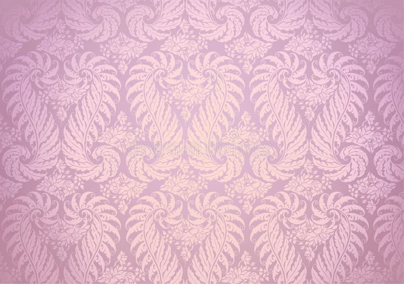 Pink Damask Pattern Background Stock Illustration - Illustration of ...