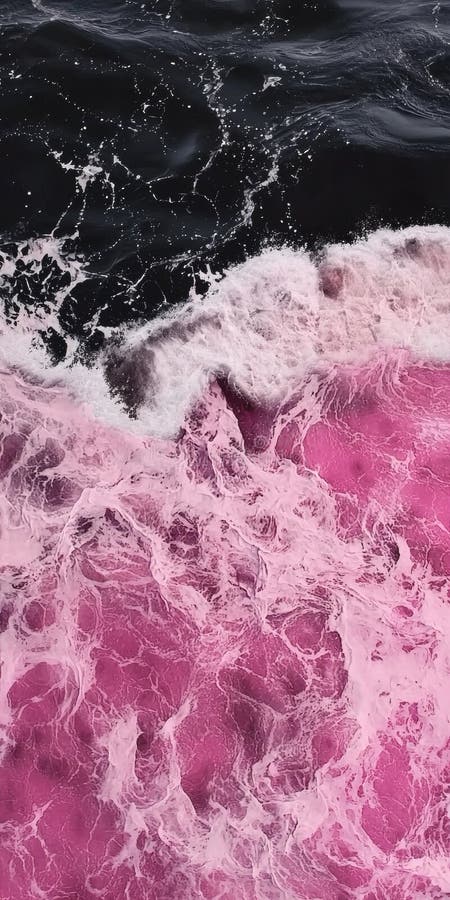 Pink and Dark Waves are Creating a Beautiful Contrast in the Ocean ...
