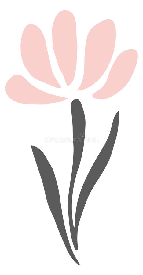Pink Decorative Flower Print. Floral Pattern Element Stock Vector ...