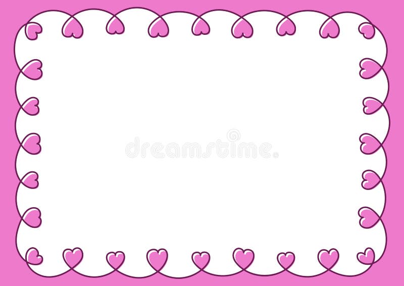 Pink Decorative Frame with Hearts Stock Vector - Illustration of ...