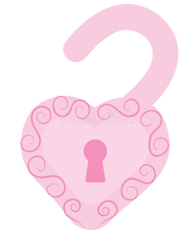 Pink Decorative Padlock in the Shape of a Heart. Stock Vector ...
