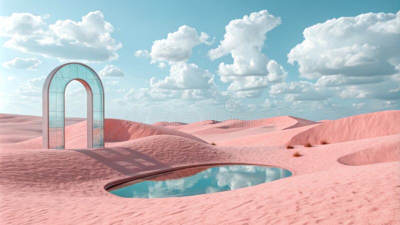 Desert Oasis Archway Composition Stock Illustrations – 12 Desert Oasis ...