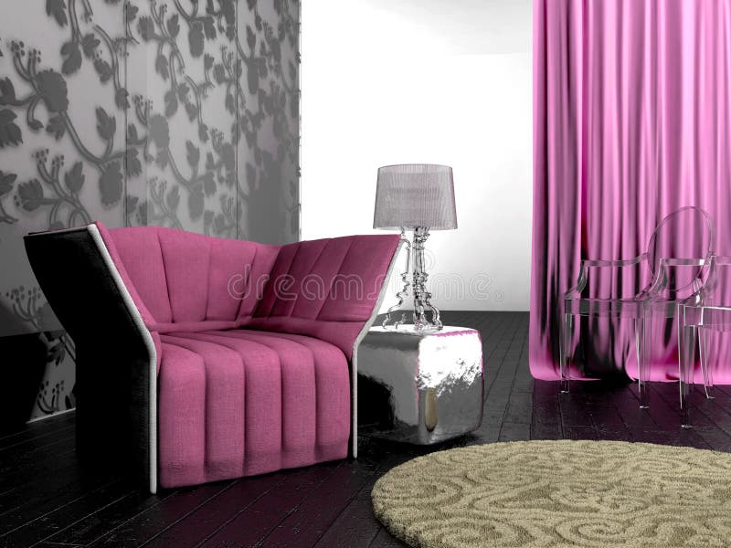 Pink design interior stock photo. Image of fabric, design - 5780148