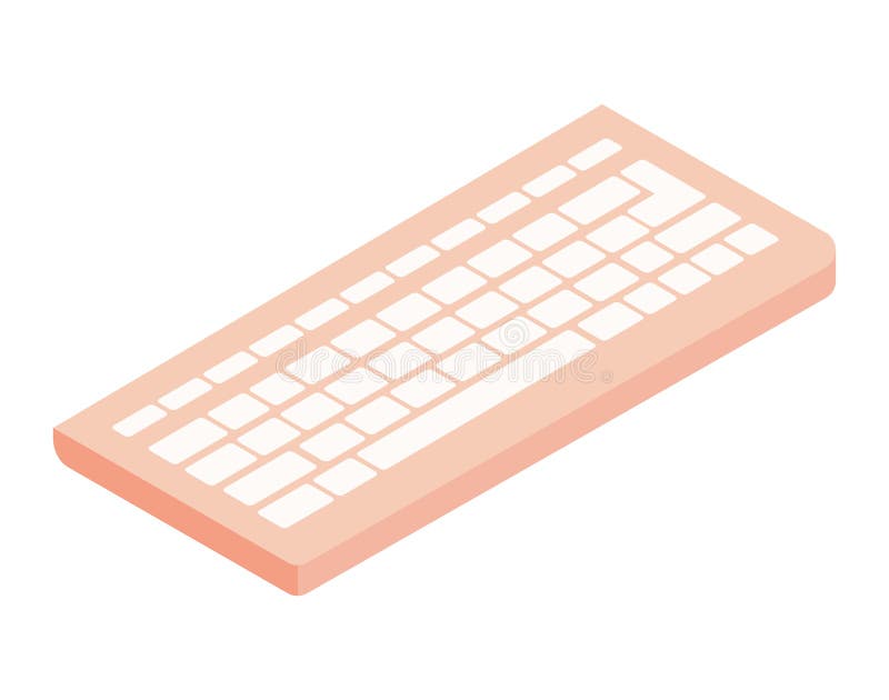 Pink desktop keyboard stock vector. Illustration of isolated - 212824768