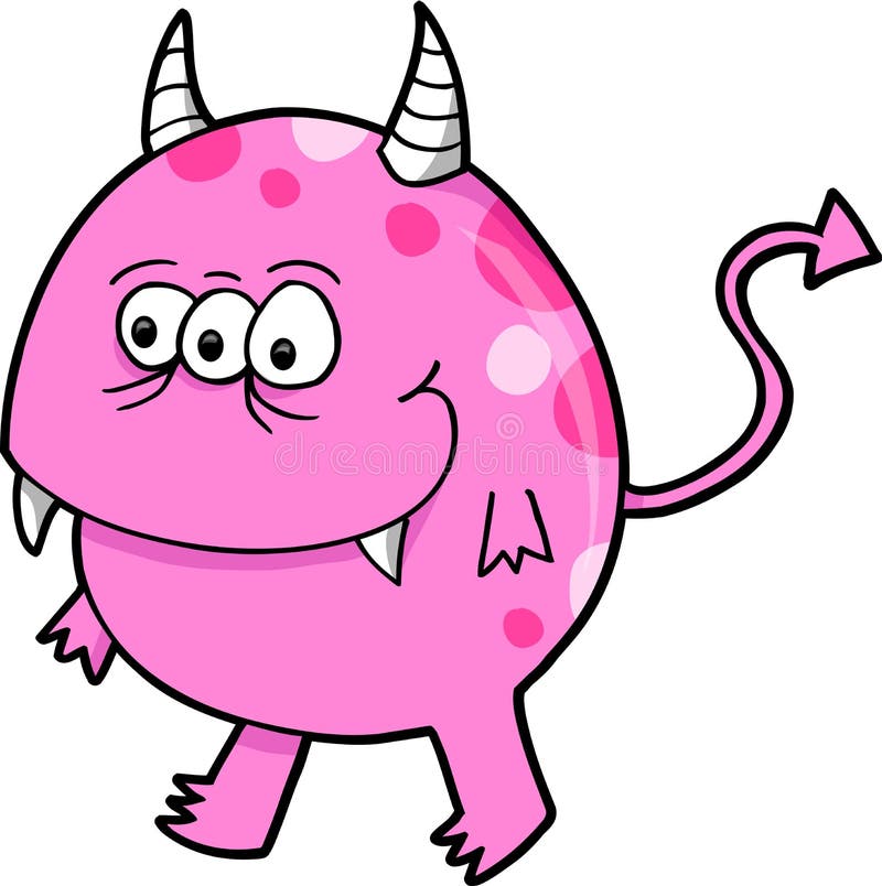 Pink Monster Devil stock vector. Illustration of mean - 6429264