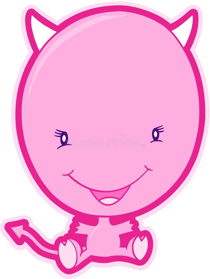 Pink Devil Monster Vector stock vector. Illustration of cute - 6788656