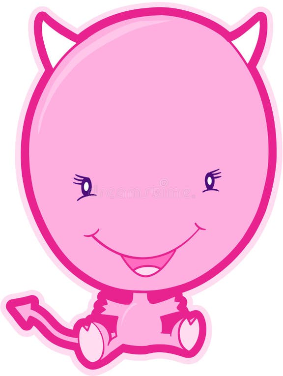 Pink Devil Vector stock vector. Illustration of monster - 5757571