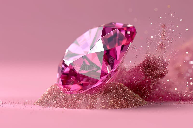Pink Diamond in Ethereal Mist, Suspended in Air, Creating a Mesmerizing ...