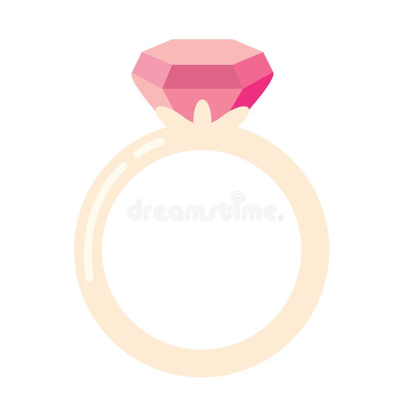Pink Diamond Gold Ring. Vector Stock Vector - Illustration of promise ...