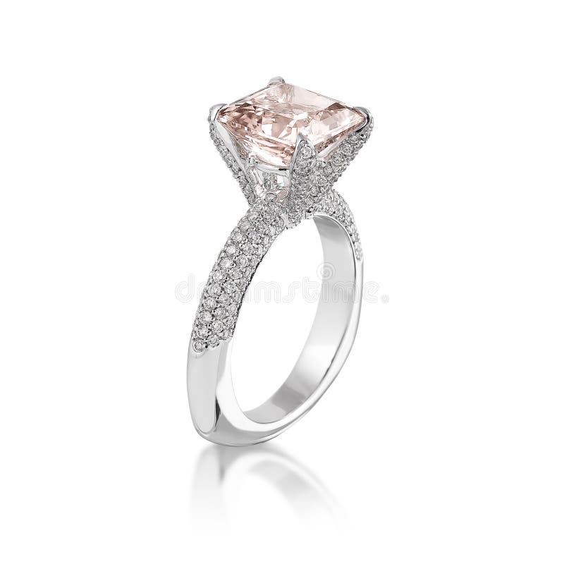 Pink diamond ring. stock image. Image of pear, large - 27177391