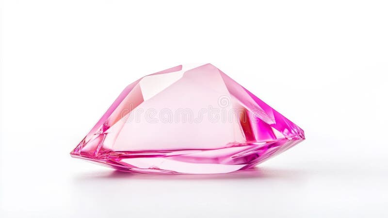 Pink Diamond-Shaped Crystal with Sharp Angles and Glossy Finish Stock ...