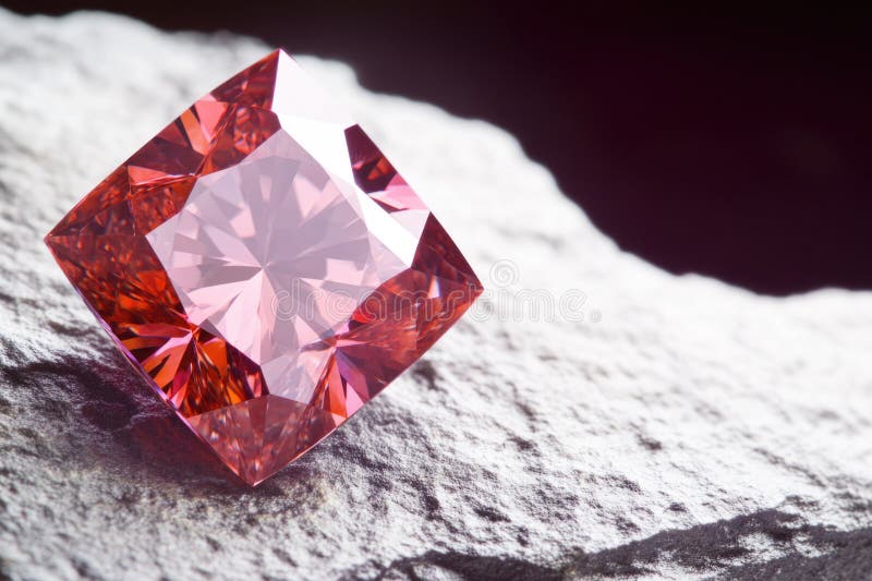 A Pink Diamond Sits Atop a Rock Stock Photo - Image of rare, nature ...